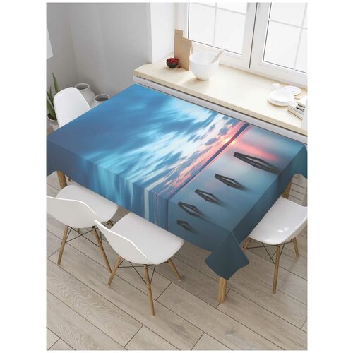 Скатерть прямоугольная JoyArty на кухонный стол "Океанский закат" из оксфорда, 120x145 см