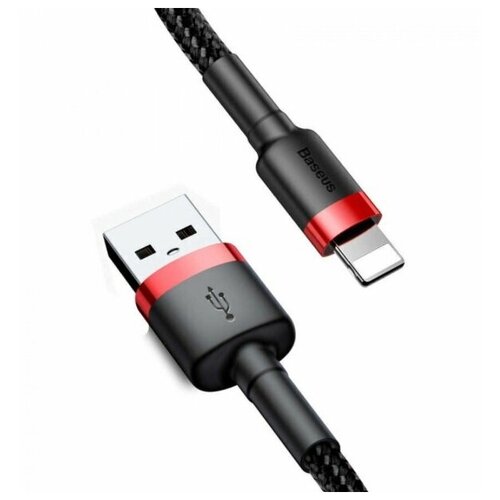 Кабель Baseus Cafule Cable for iP USB - Lightning (CALKLF-R91-2A, CALKLF-RV1-2A, CALKLF-RG1) 3м 2A (black and red)