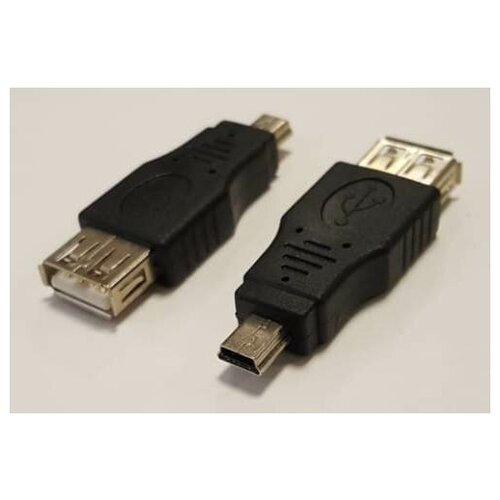 1 шт, Переходник с розетки USB-2.0 тип A на вилку Mini-USB тип B