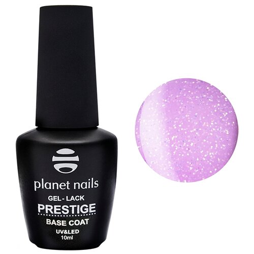 Planet nails Базовое покрытие Prestige Base Shimmer, lilac, 10 мл