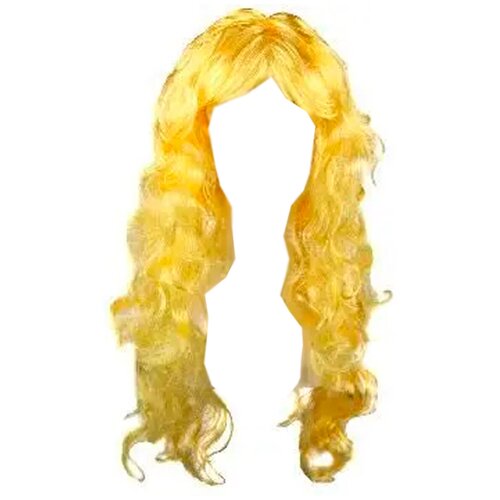 Парик карнавальный искусственный волос волнистый длинный 65 см цвет желтый