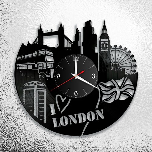 Настенные часы из виниловой пластинки с изображением Лондона/London