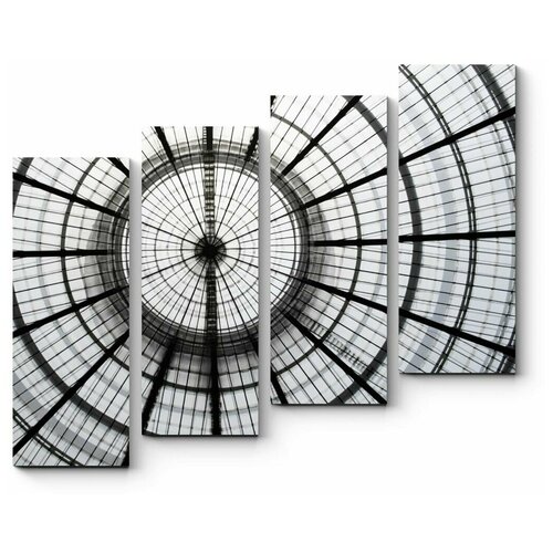 Модульная картина Круглый стеклянный потолок 120x104