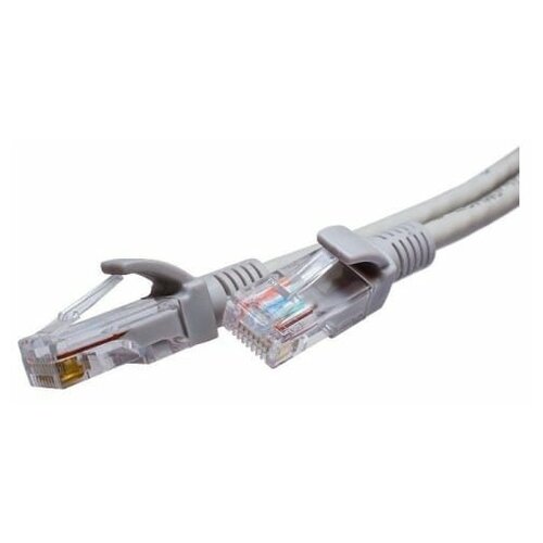 Патч-корд UTP 5e 4x2 26AWG (7x0.16mm) Cu LSZH серый 0,5м | код 10-0141 | супр (4шт. в упак.)