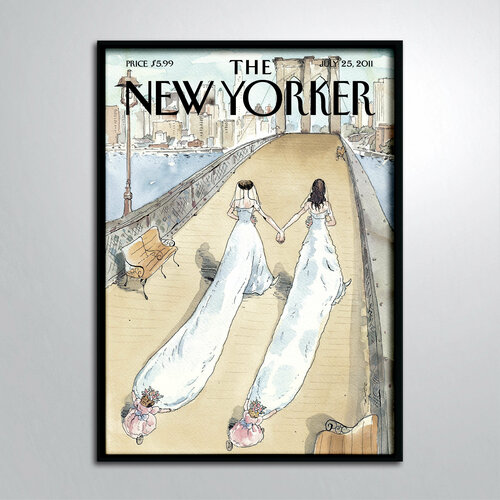 Постер в раме/Постер для интерьера/Плакат Винтажный Журнал Нью Йоркер The NEW YORKER 25 июль 2011г