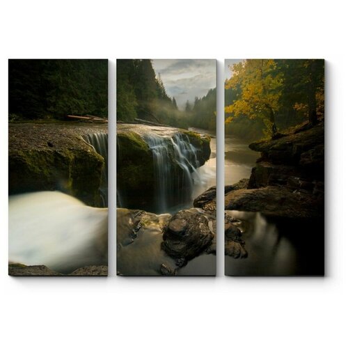 Модульная картина Лесной водопад 70x50