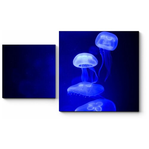 Модульная картина Медузы плывущие к свету 100x60