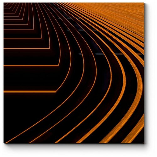 Модульная картина Оранжевые линии 80x80