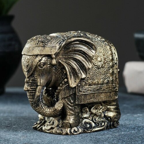 Фигура Индийский слон старое золото, 12х7х6см
