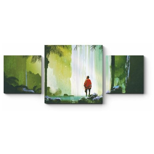 Модульная картина Тропический водопад70x30