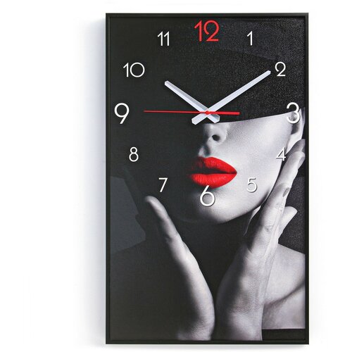 Часы-картина настенные, интерьерные "Девушка", плавный ход, 57 х 35 х 4 см