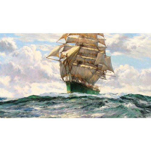 Картина на холсте 60x110 Альянс Лес "Море парусник корабль" на подрамнике / интерьер/ декор