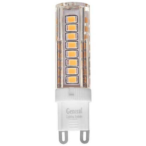 Лампа светодиодная. General GLDEN G9-7-P 7Вт 220В 4500К пластик