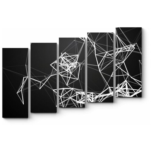 Модульная картина Сияющие линии на черном 160x112