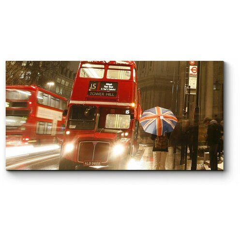 Модульная картина Прогулка по вечернему Лондону 60x30