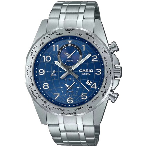 Наручные часы CASIO MTP-W500D-2A, синий, серебряный