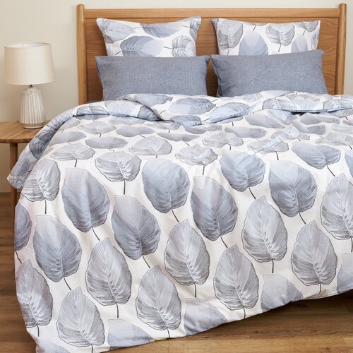 Комплект постельного белья COZY HOME Modico, плотность 110 гр/м2, 1.5-спальное, поплин, серый..