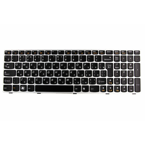 Клавиатура для ноутбука Lenovo IdeaPad B580A серая рамка