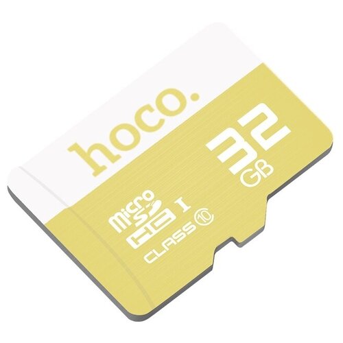 Карта памяти Hoco microSDHC 32 ГБ Class 10, UHS-I, 1 шт., желтый