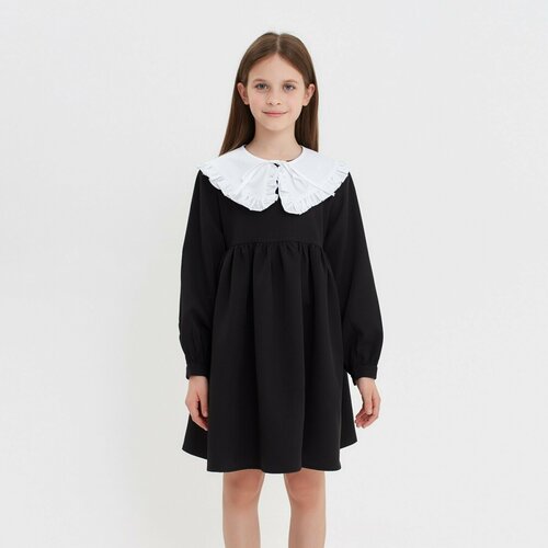 Школьное платье Minaku, размер 128 см, черный, бесцветный