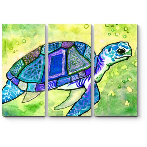 Модульная картина Голубая черепаха 120x86