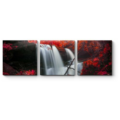 Модульная картина Осенний водопад в Таиланде 200x67