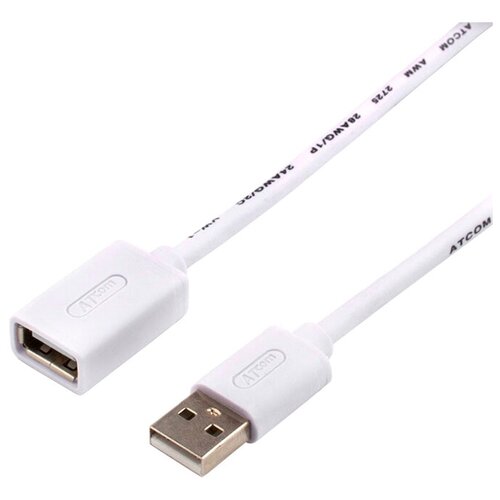 Atcom USB - USB (AT3789), 1.8 м, белый
