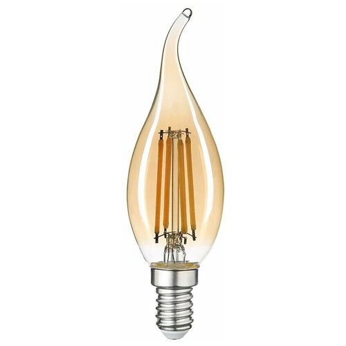 Лампочка светодиодная филаментная, General, Комплект из 10 шт, 10 Вт, Цоколь E14, 2700К, Форма лампы Свеча на ветру, CWS