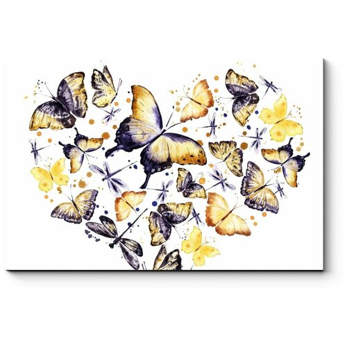 Модульная картина Винтажные бабочки 90x60