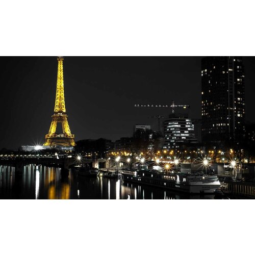 Картина на холсте 60x110 LinxOne "Франция Париж Эйфелева башня" интерьерная для дома / на стену / на кухню / с подрамником