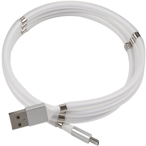 Дата кабель USB-micro USB, на магнитах/Провод USB-micro USB/Кабель USB-micro USB разъемЗарядный кабель белый