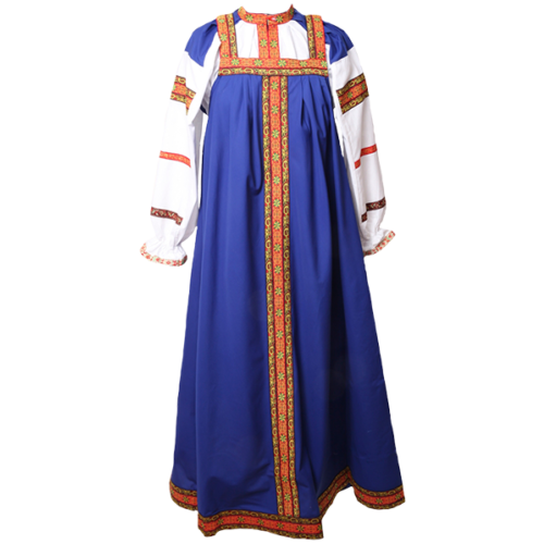 Русский Народный Сарафан детский Дарья синий (146-152)