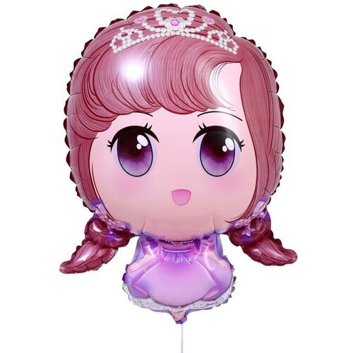 Шар фольгированный 25" «Милая куколка», фиолетовое платье, 4 штуки