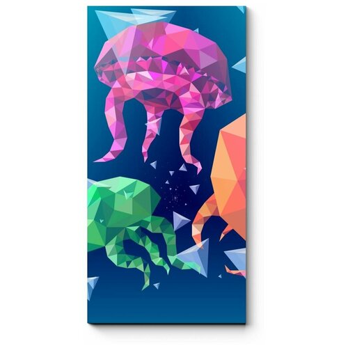Модульная картина Графические медузы30x60