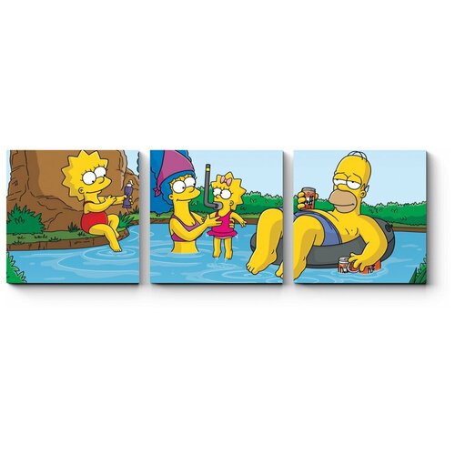 Модульная картина Симпсоны 200x67