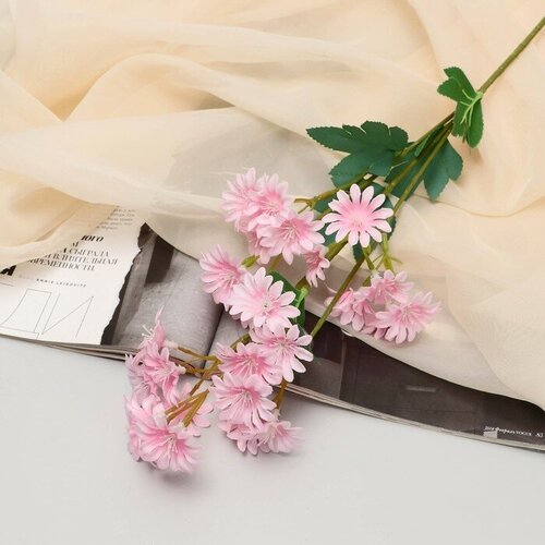 Poetry in flowers Цветы искусственные "Хризантема" премиум, 3,5х62 см, розовый