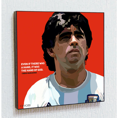 Картина постер Диего Марадона в стиле ПОП-АРТ в рамке с креплением / Портрет / Футбол / Top Poster