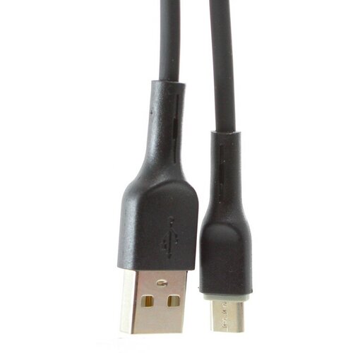 Кабель micro USB "Mi-Digit" M195, Silicone (Супермягкий, не "дубеет" на морозе), 2A, Черный, 1 м.