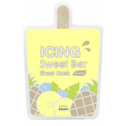 Маска-мороженное листовая, Icing Sweet Bar Sheet Mask Pineapple, A'Pieu, 8809530047750