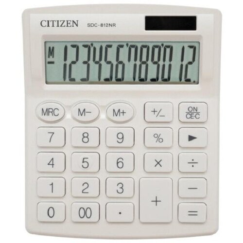 Калькулятор настольный Citizen SDC-812NR-WH 12р дв. пит комп-ый белый