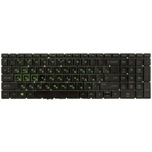 Клавиатура для ноутбука HP Pavilion Gaming 15-CX, 15-CX0020NR, 15-cx0002ng, 15-cx000, 15-cx0071nr черная с зеленой подсветкой