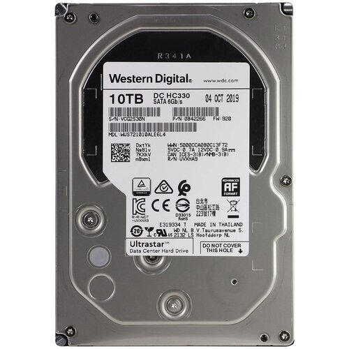 WD Жесткий диск HDD WD SATA Server 10Tb Ultrastar DC HC330 7200 6Gb/s 256MB 1 year