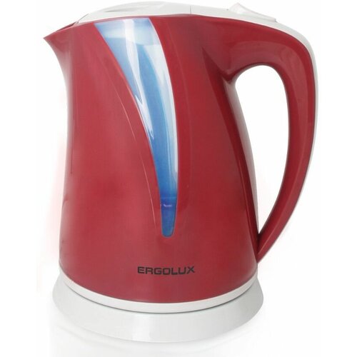 Чайник электрисеский ERGOLUX ELX-KP03-C73 2,0л, 1500-2300 Вт, вишневый/светло-серый