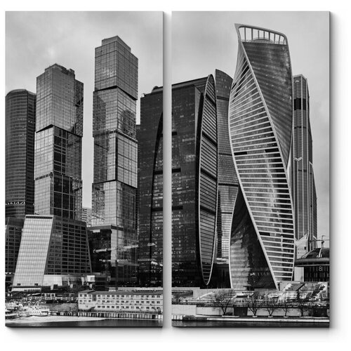Модульная картина Московский бизнес центр 100x100