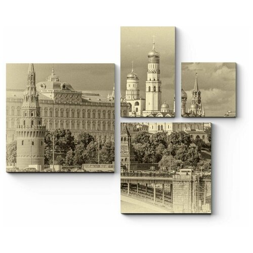 Модульная картина Черно-белая Москва82x68