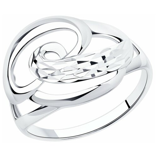 Кольцо Diamant, серебро, 925 проба, родирование, размер 19.5