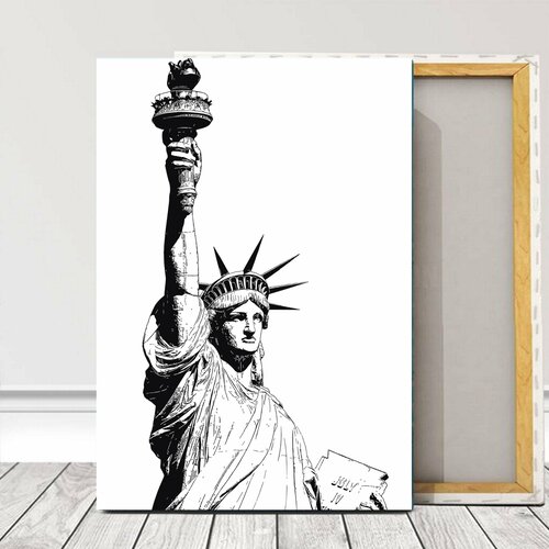 Картина на холсте Статуя свободы Америка постер для интерьера 40*60