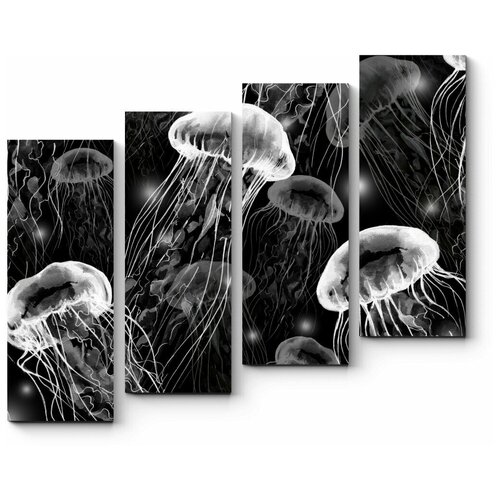 Модульная картина Черно-белые медузы 170x147