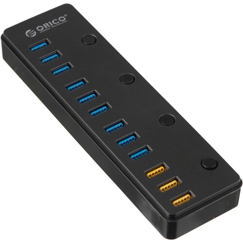 USB-концентратор  ORICO P12-U3, разъемов: 12, черный