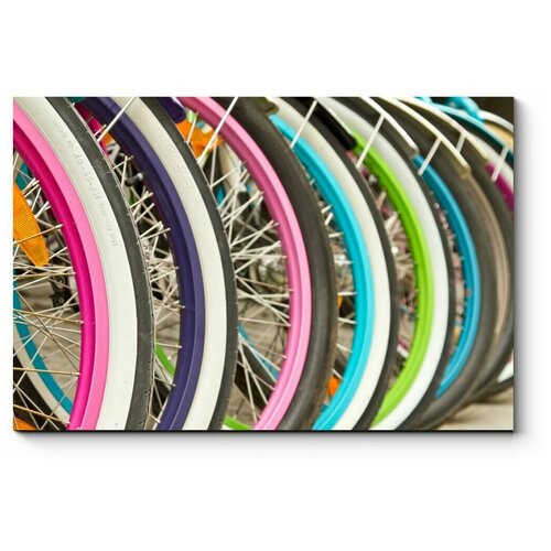 Модульная картина Яркие колеса велосипедов 80x53